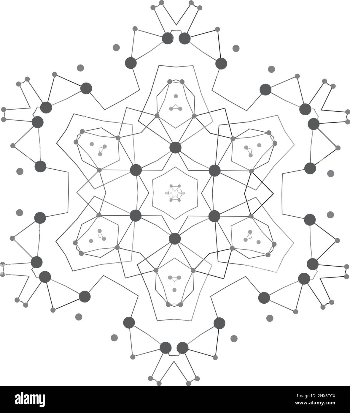 Vector Shape, Molecular Structure with Lines and Dots Stock Vector ...