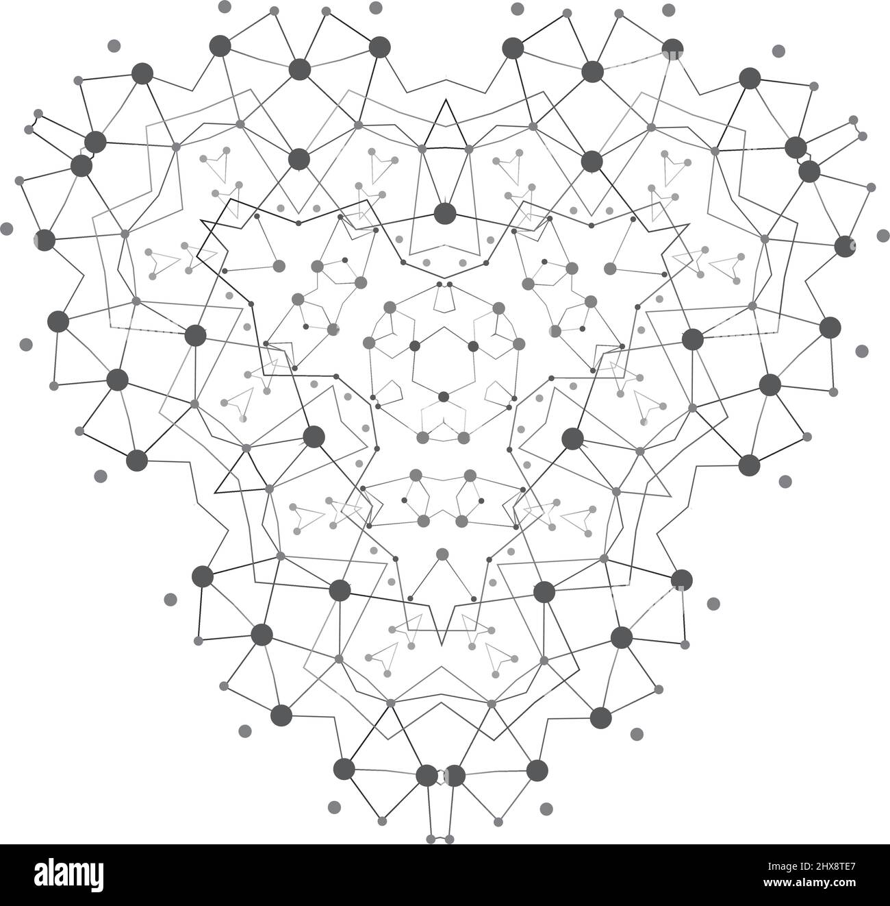 Vector Shape, Molecular Structure with Lines and Dots Stock Vector ...