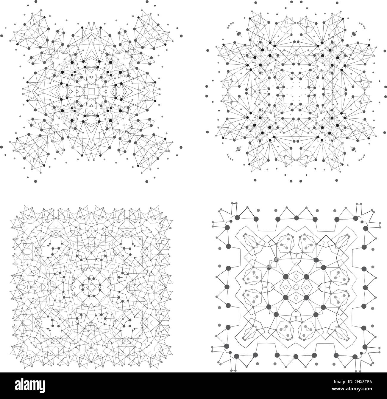 Set of Vector Shape, Molecular Structure with Lines and Dots Stock ...