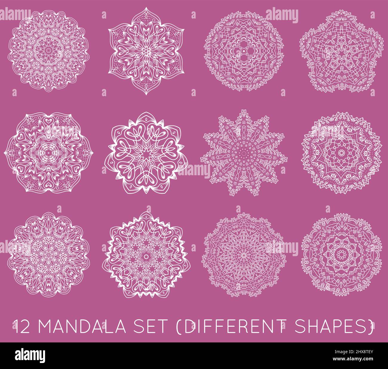 Set of Ethnic Fractal Mandala Vector Meditation Tattoo looks like ...