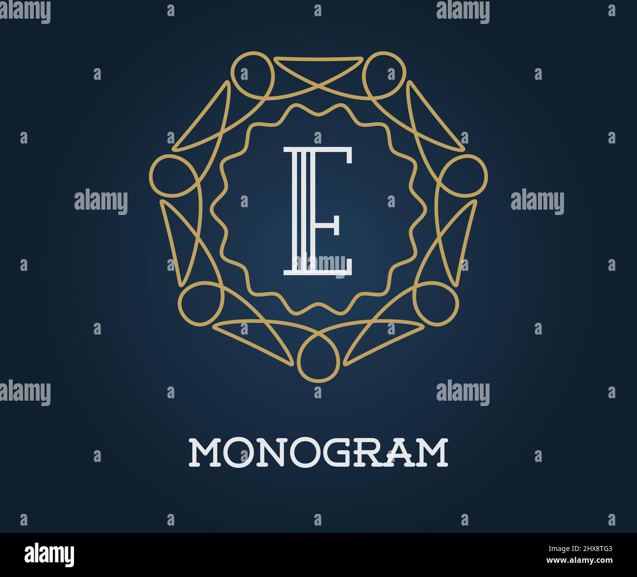 Monogram Design Template with Letter Vector Illustration Premium ...