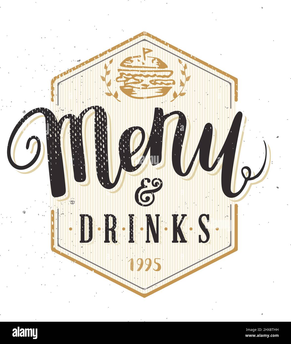 Restaurant Menu Template Hand Drawn Calligraphy Pen Brush Vector Stock ...