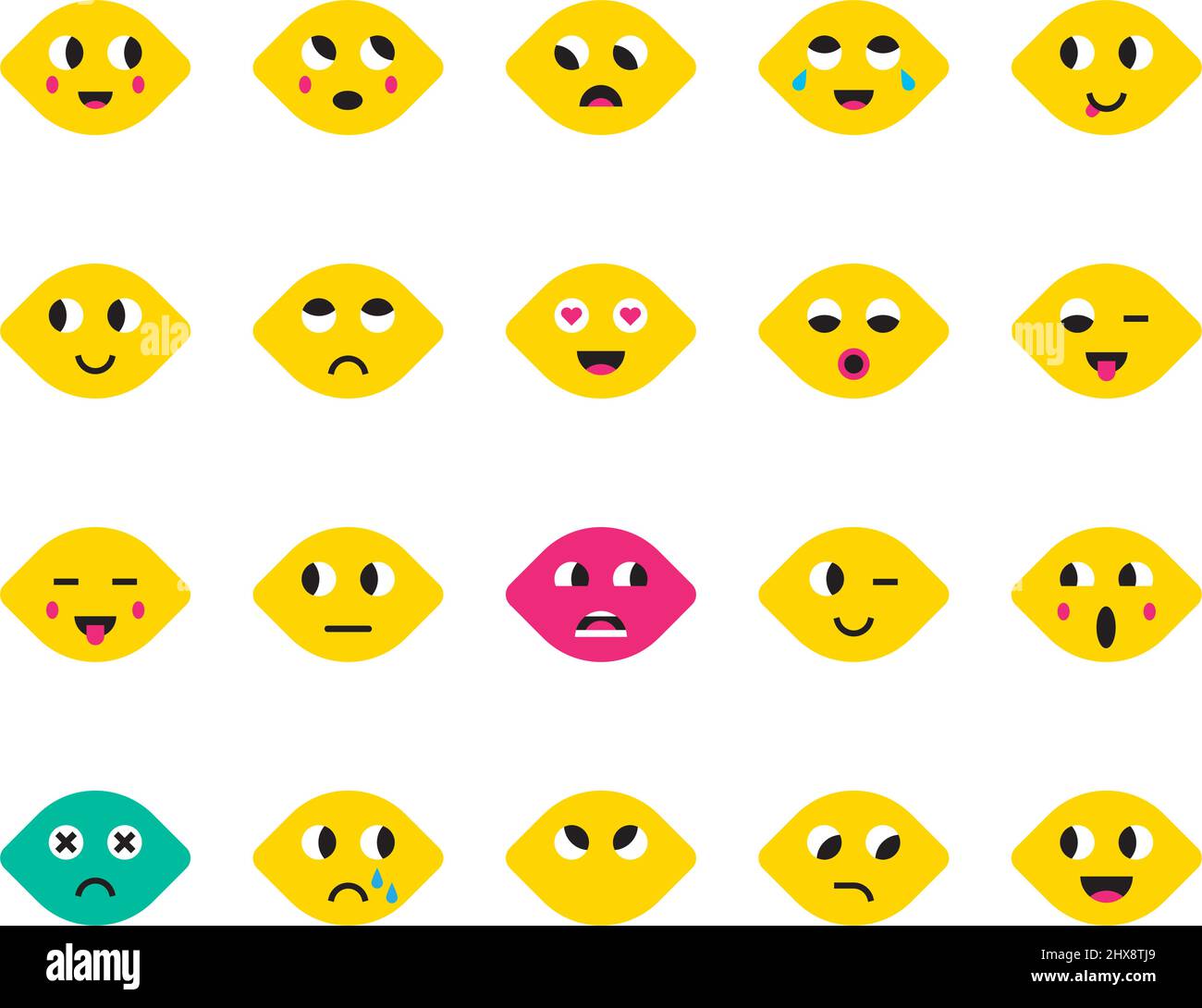 Set of Emoticons or Emoji. Vector Illustration Stock Vector Image & Art ...