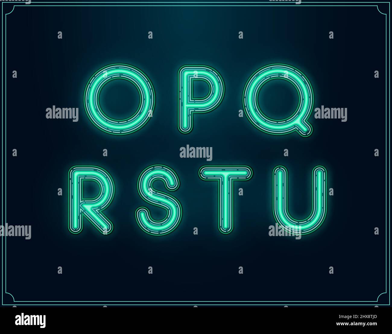 Neon Font Type Alphabet. Glowing in Vector Stock Vector Image & Art - Alamy