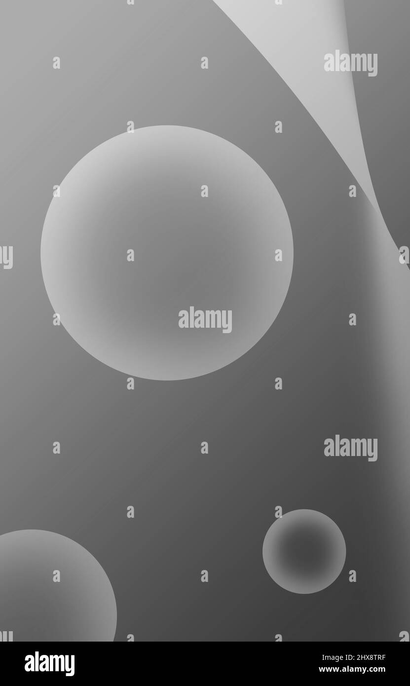 Illustration of Monochrome 3D Various Size Spheres for Abstract ...