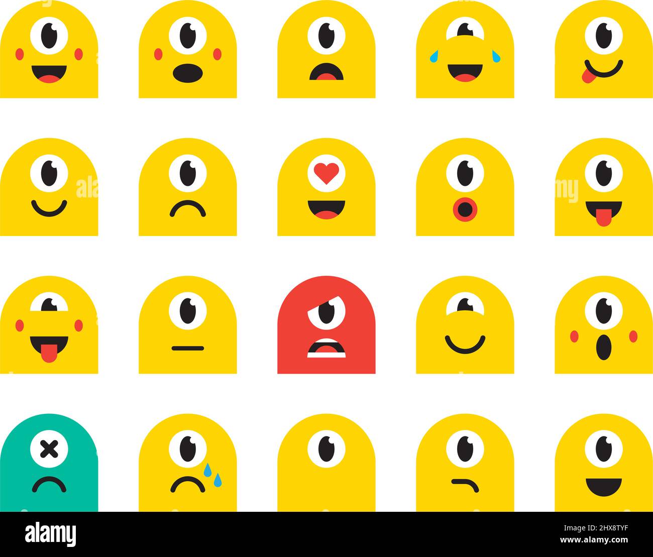 Modern emoticons vector vectors hi-res stock photography and images - Alamy