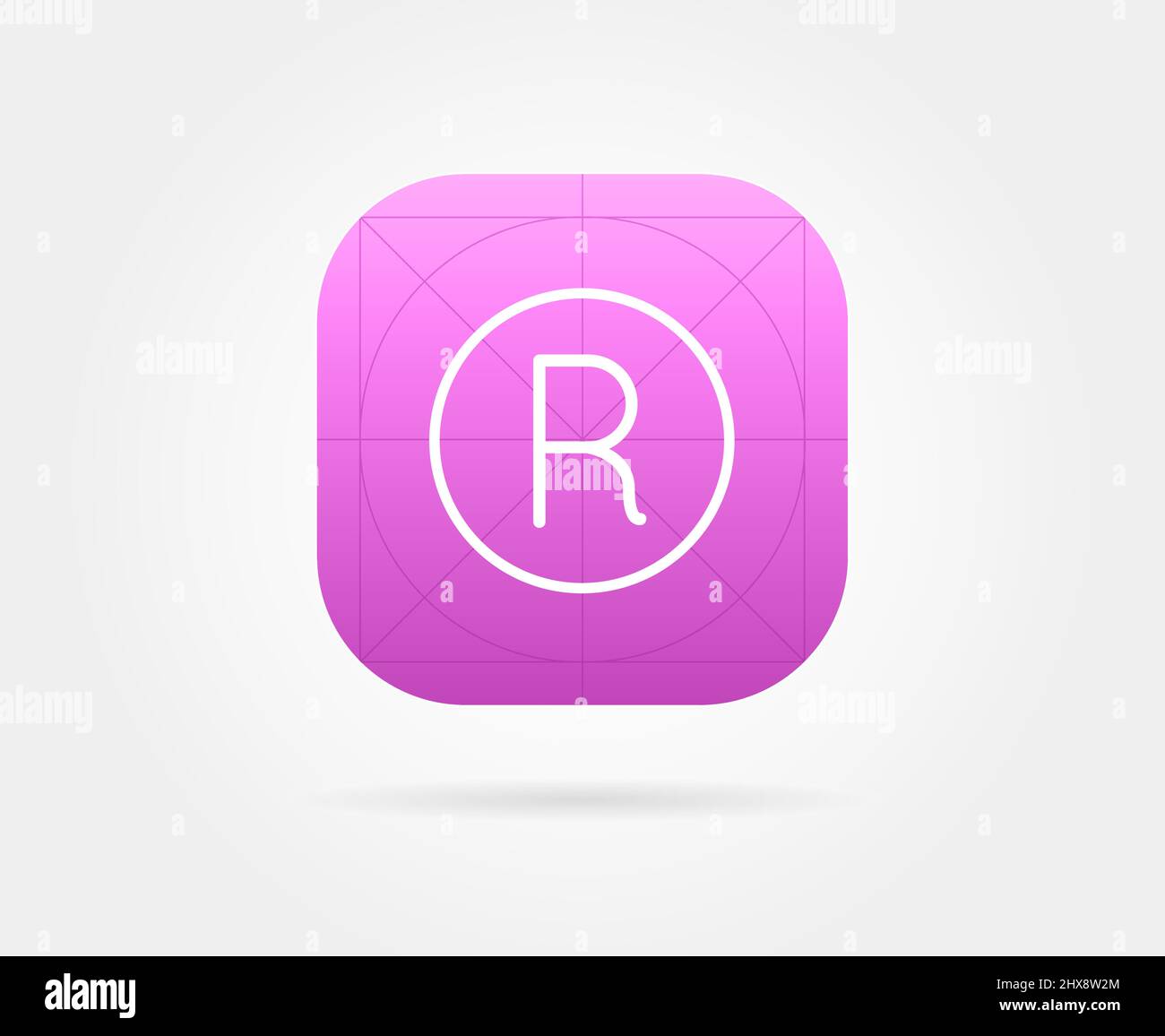 App Icon Template with Guidelines. Vector Fresh Colour Stock Vector ...