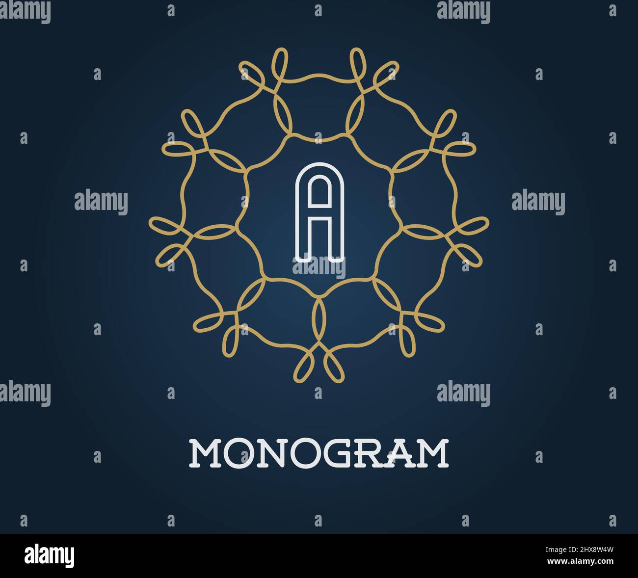 Monogram Design Template with Letter Vector Illustration Premium ...