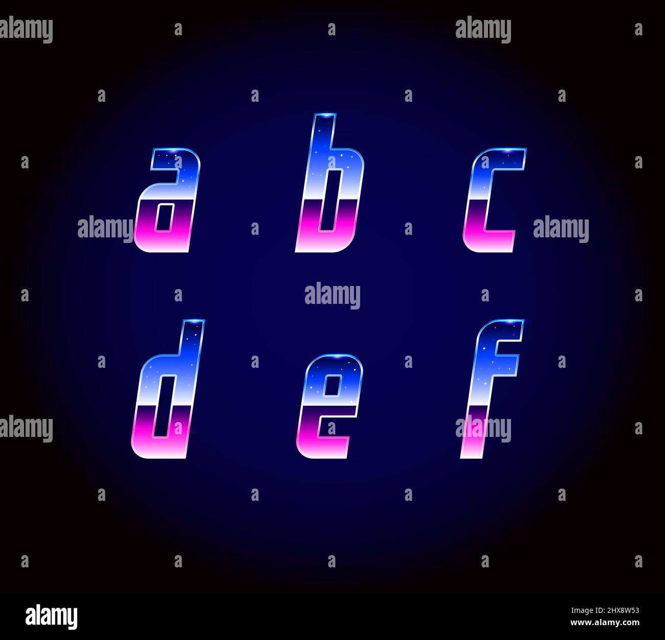 80s Retro Futurism Sci-Fi Font Alphabet Vector Stock Vector Image & Art ...