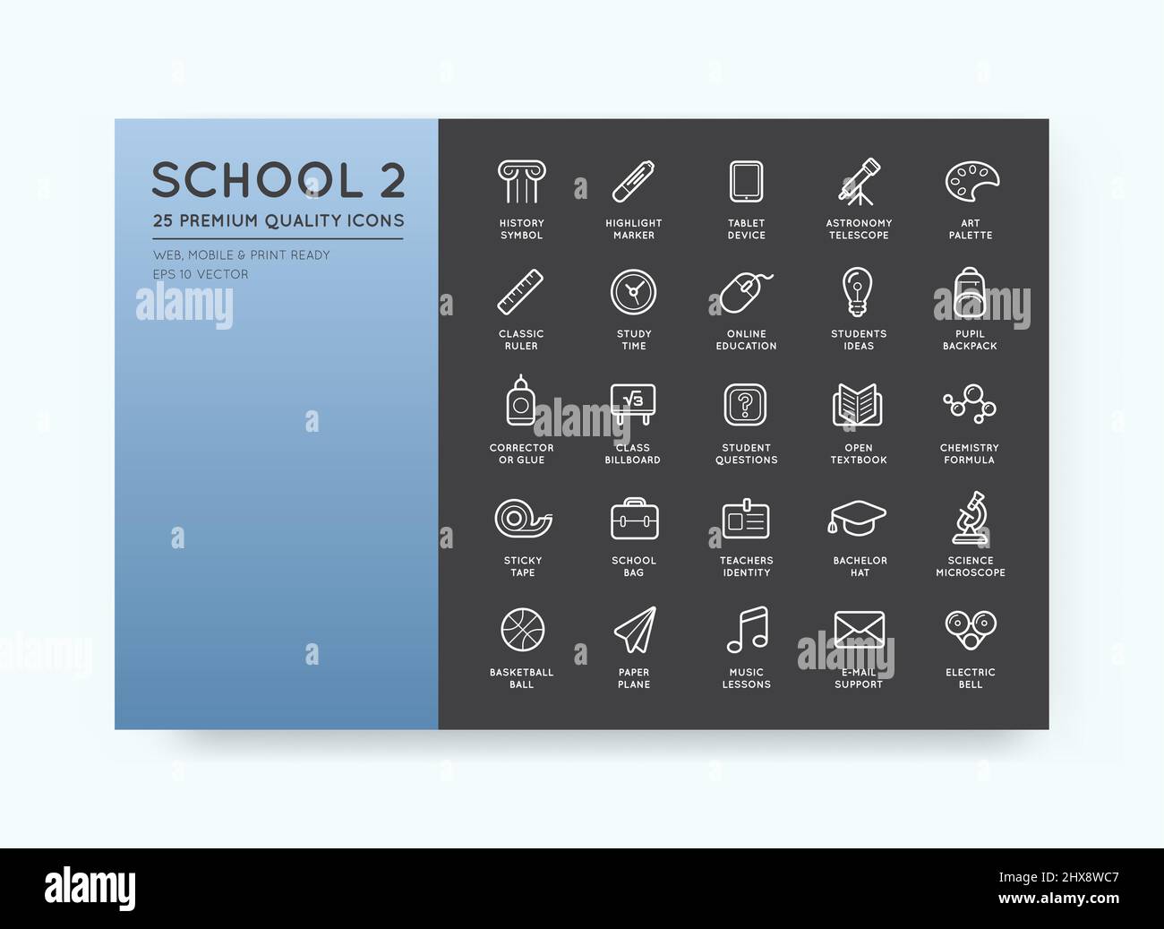 Set of Vector School Icons Illustration can be used as Logo or Icon in ...