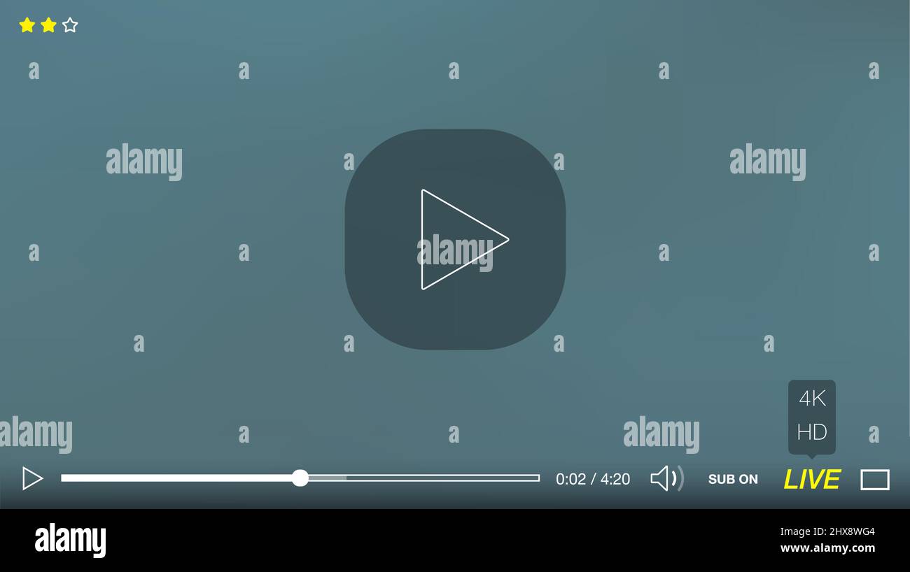 Video Player Window with Menu and Buttons Panel Vector Stock Vector ...