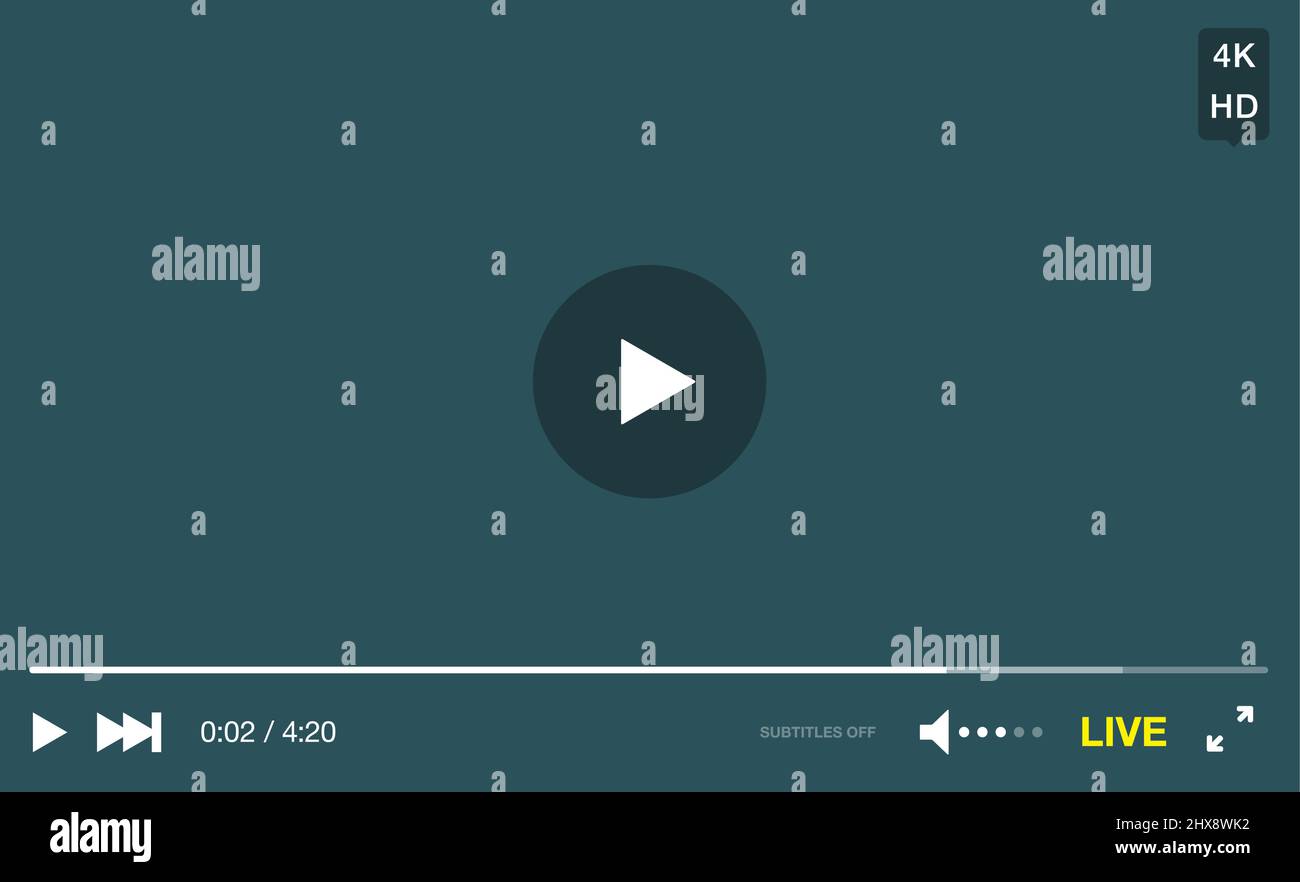 Video Player Window with Menu and Buttons Panel Vector Stock Vector ...