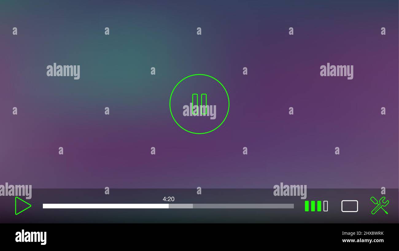 Video Player Window with Menu and Buttons Panel Vector Stock Vector ...