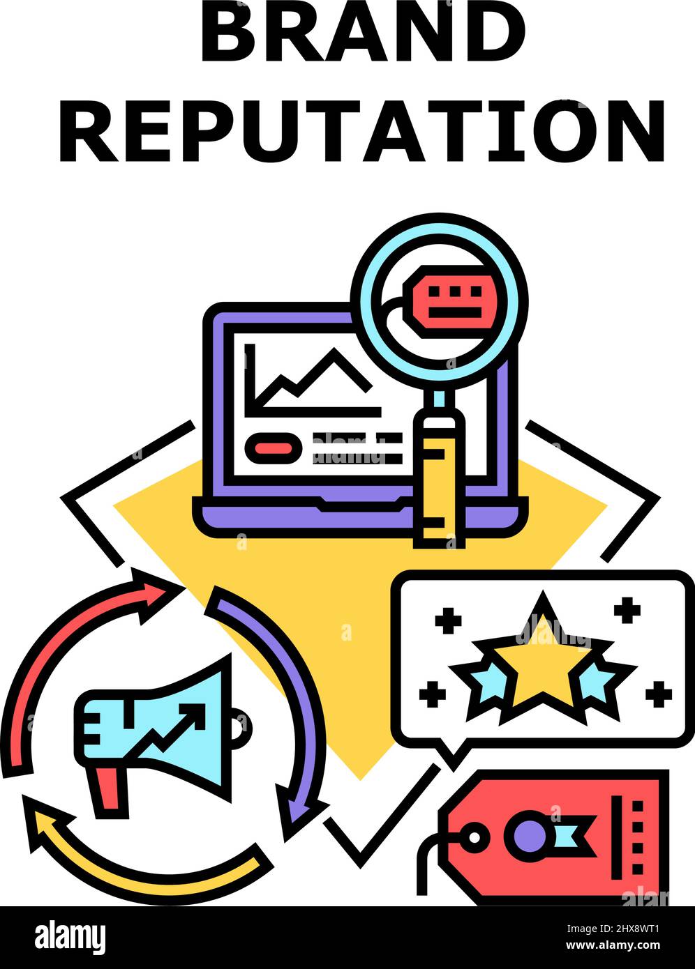 Brand Reputation Vector Concept Color Illustration Stock Vector Image ...