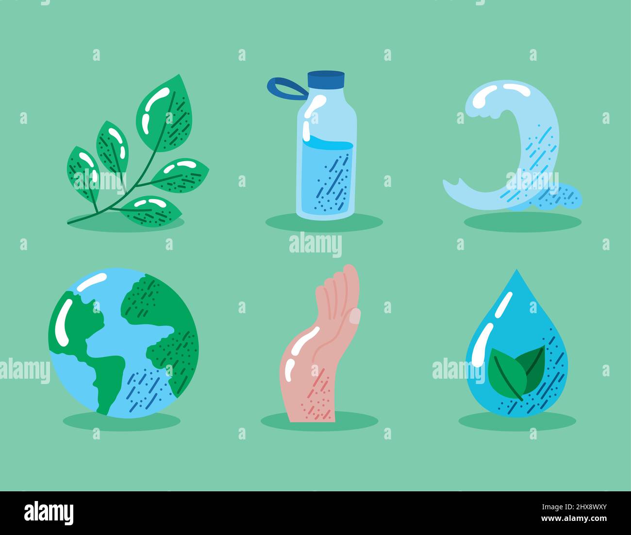 six water day set icons Stock Vector Image & Art - Alamy
