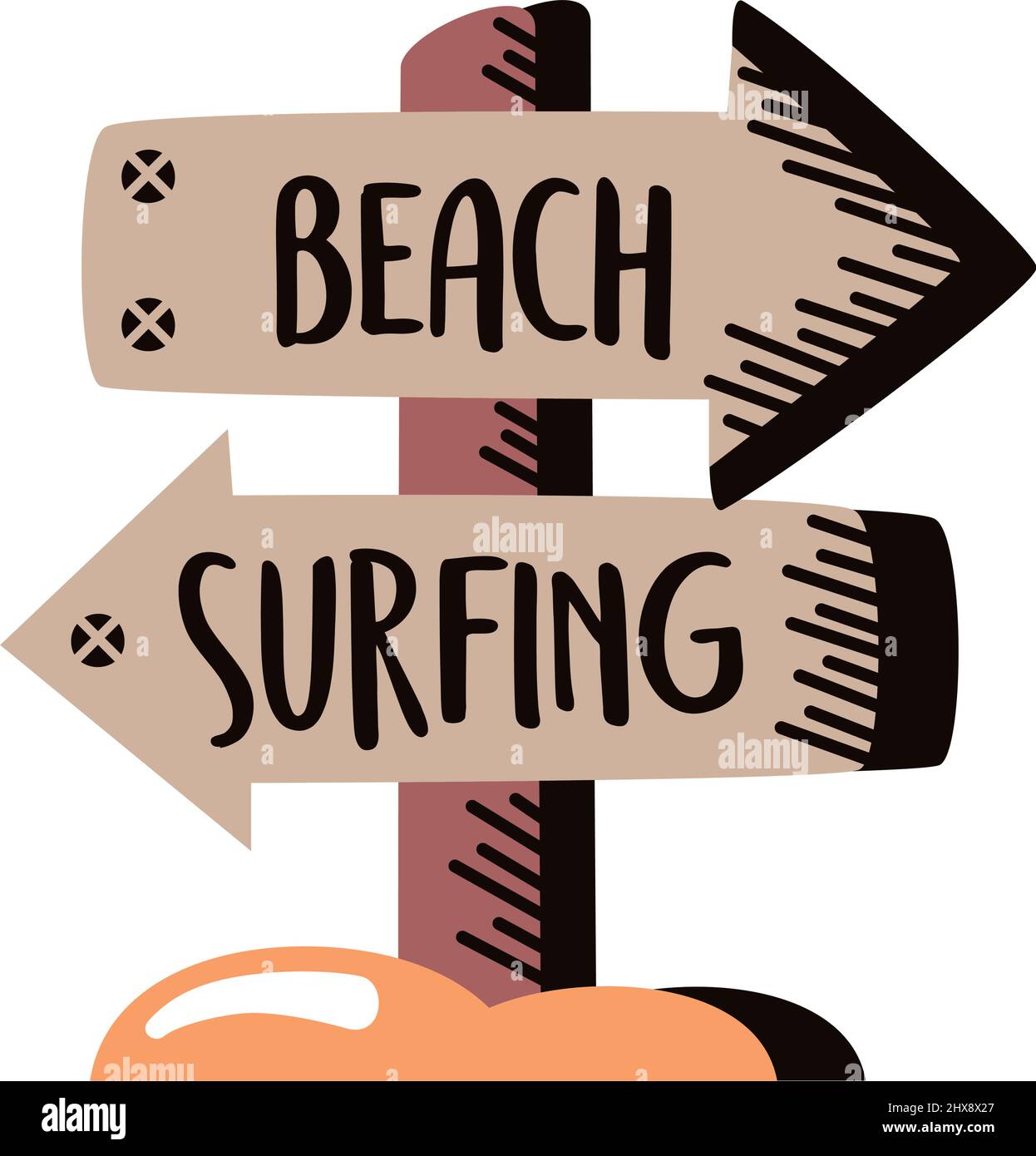 Surfing direction sign Stock Vector Images - Alamy