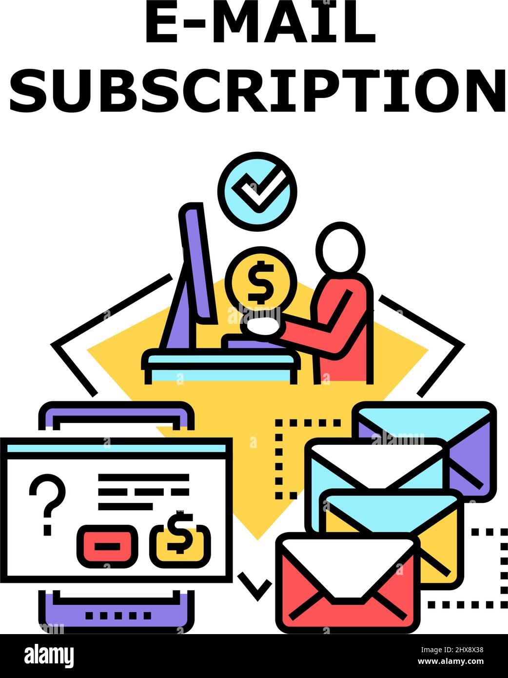 E-mail Subscription Vector Concept Illustration Stock Vector Image ...