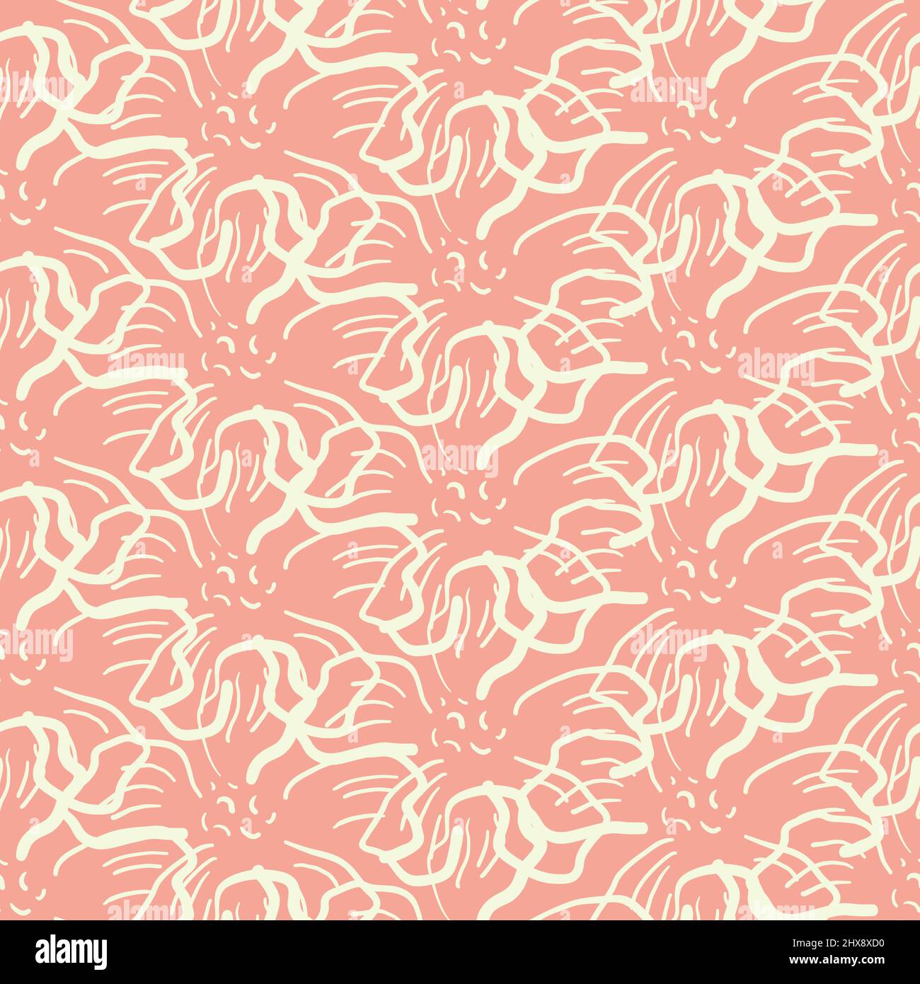 Wild meadow flower weave seamless vector pattern background. Modern ...