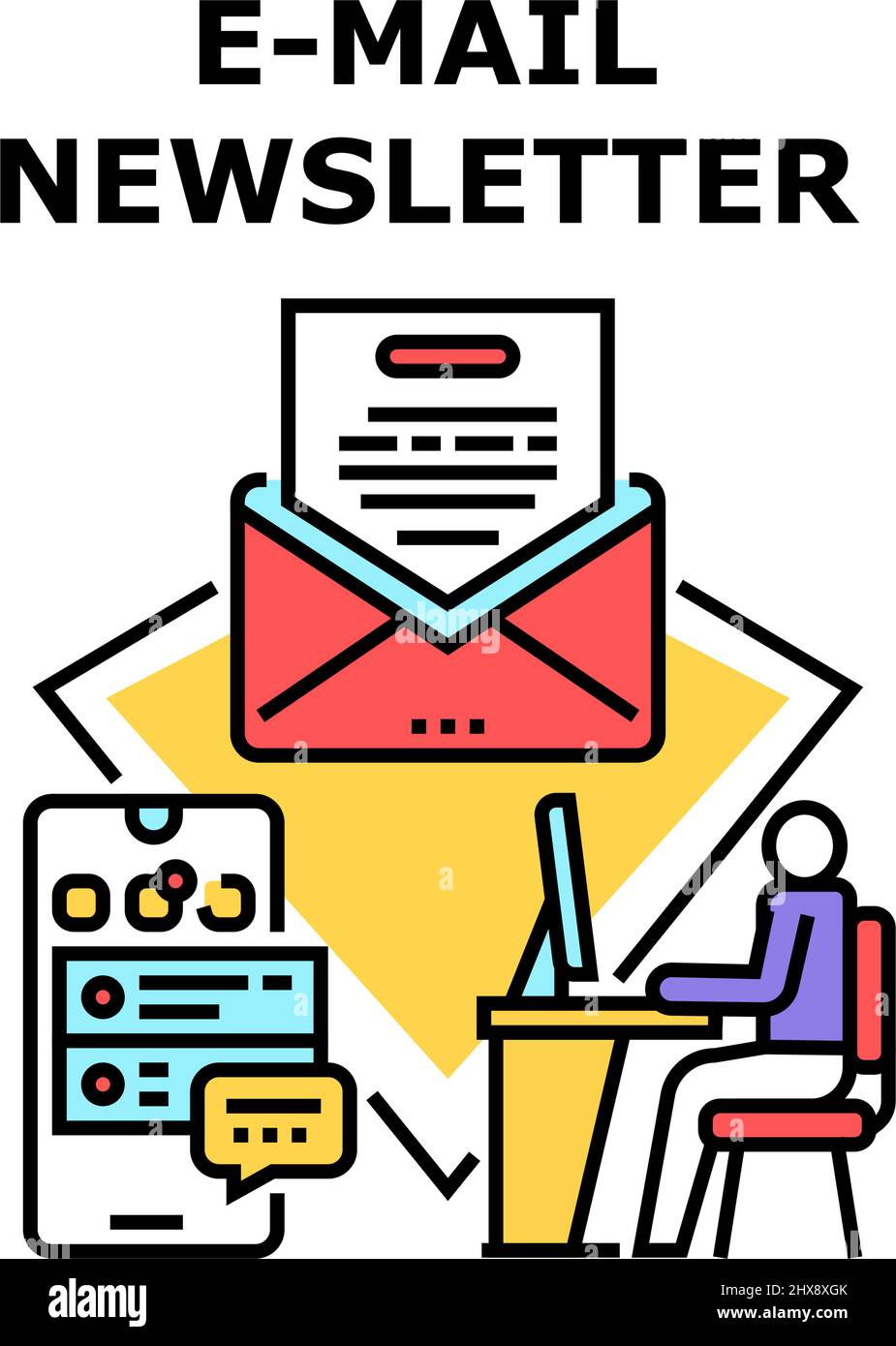 E-mail Newsletter Vector Concept Illustration Stock Vector Image & Art ...