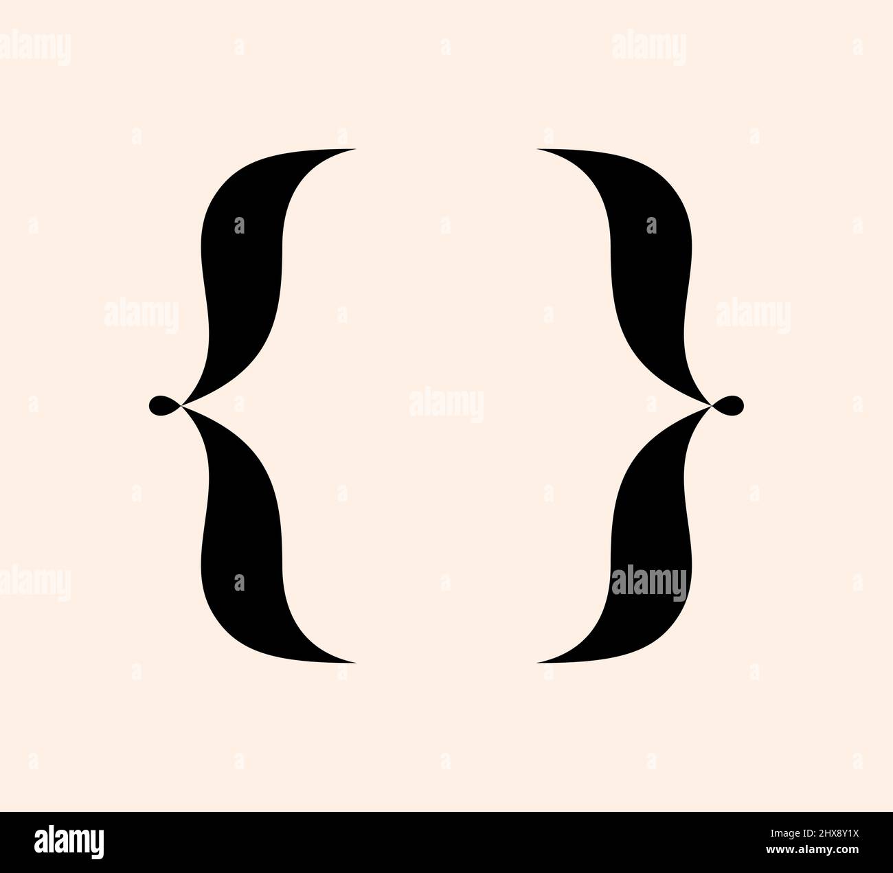 Brackets Punctuation Marks Curly Braces Punctuation Mark Black Icon.