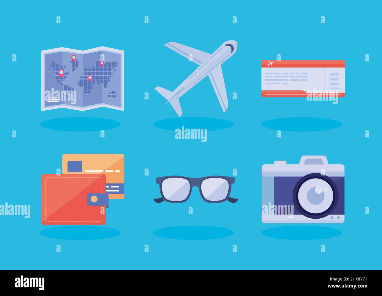 Six items Stock Vector Images - Alamy
