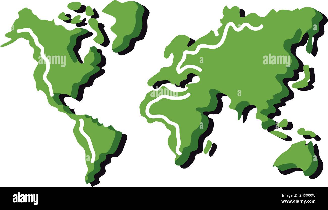 green earth continents isolated icon Stock Vector Image & Art - Alamy