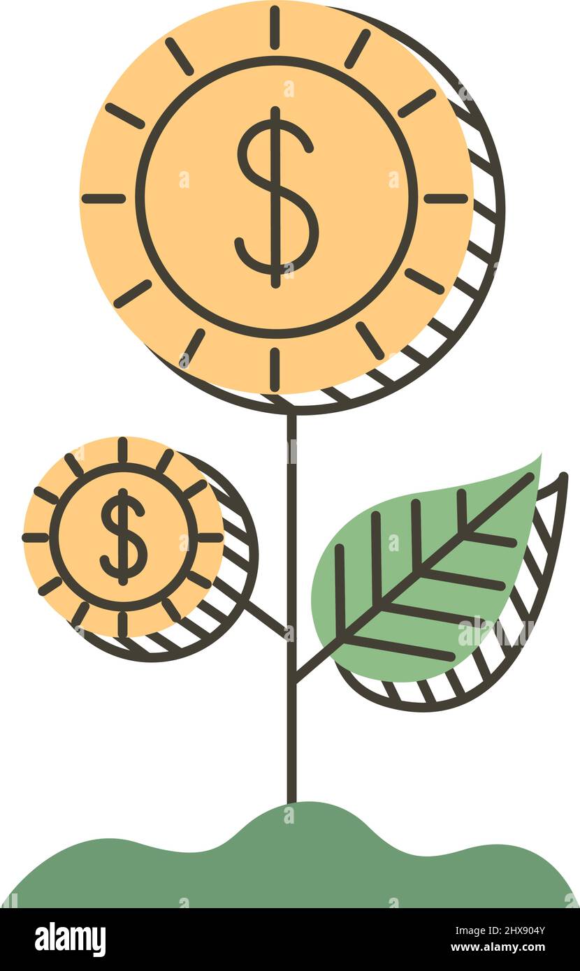 plant with coins money icon Stock Vector Image & Art - Alamy