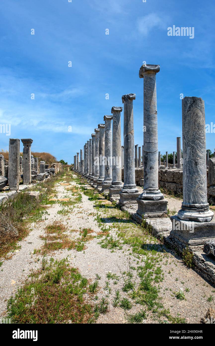 Perge ancient city ruins, Aksu, Antalya, Turkey Stock Photo - Alamy