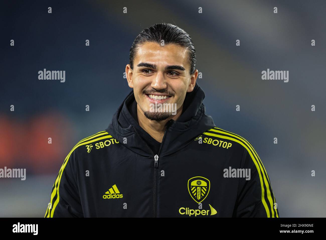Pascal Struijk #21 of Leeds United arrives at Elland Road Stock Photo ...