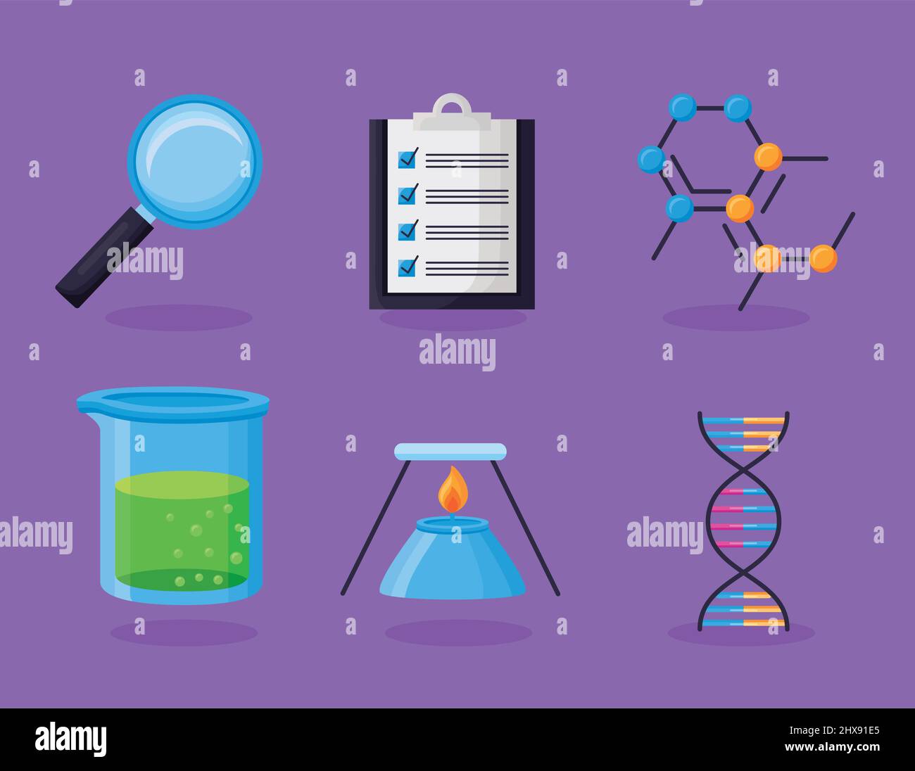 chemistry lab set six icons Stock Vector Image & Art - Alamy