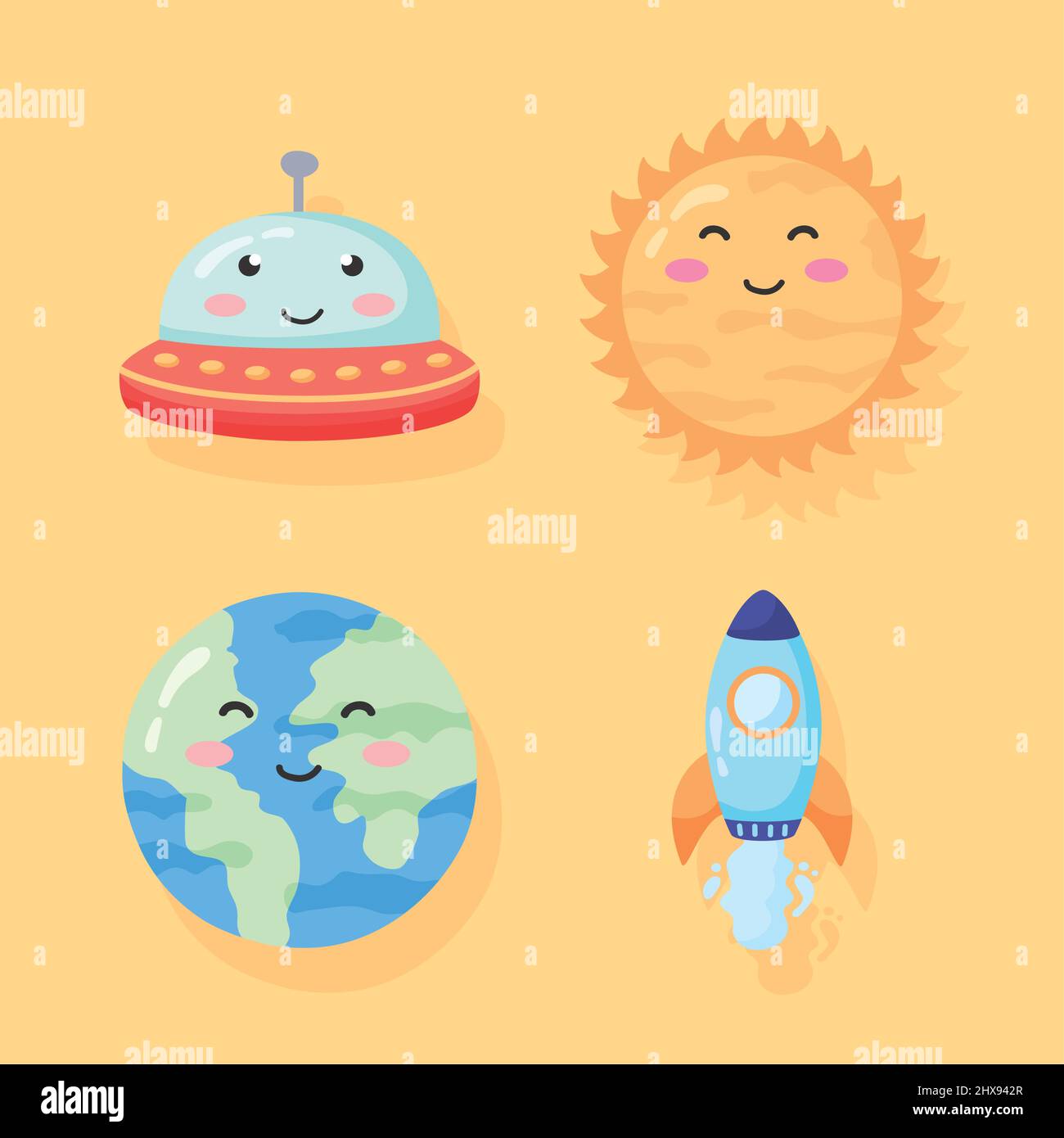 four space comic characters set icons Stock Vector Image & Art - Alamy