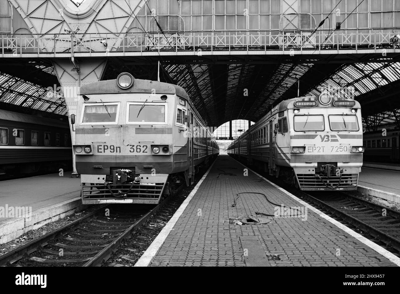 Lviv, Ukraine - March 10, 2022: Ukrainian refugees on Lviv railway ...