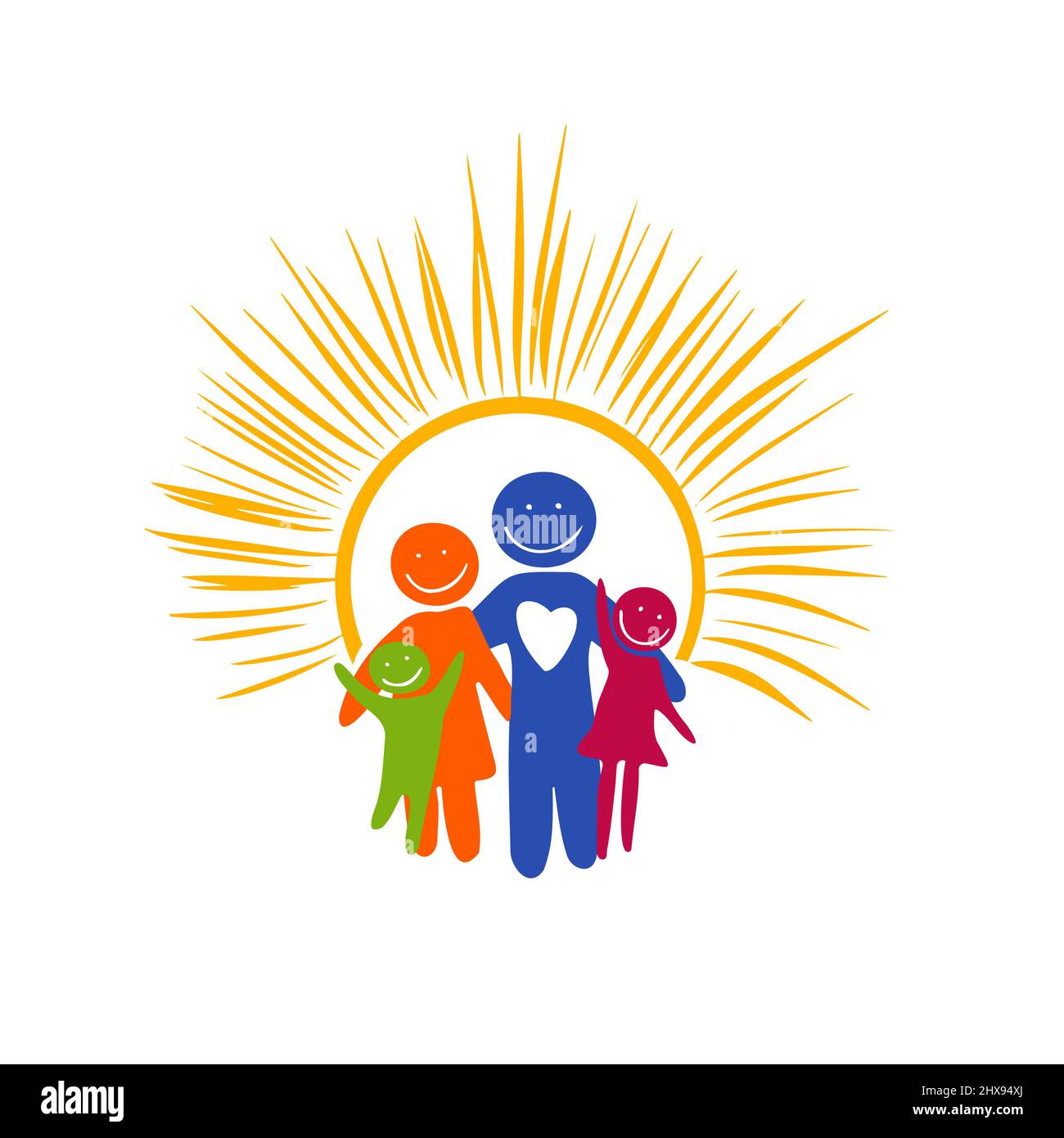 A simple illustration of a family together. Vector Stock Vector Image ...