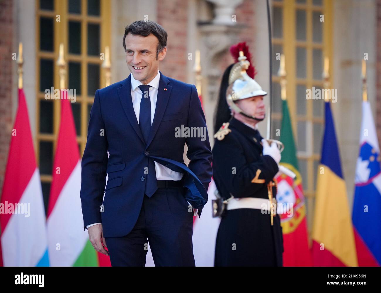 Versailles, France. 10th Mar, 2022. France's President Emmanuel Macron ...