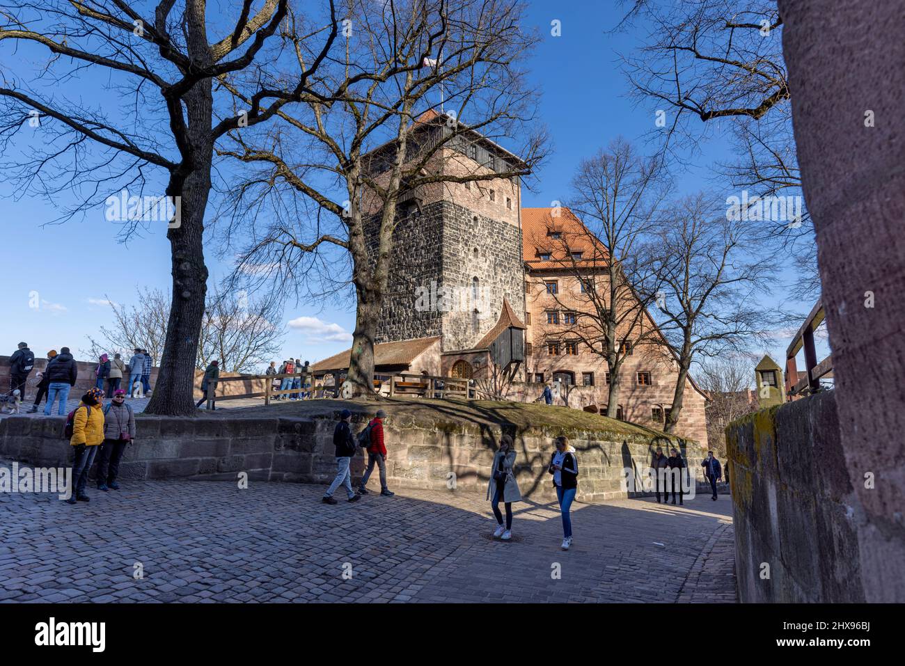 Nuremberg imperial castle located on a hill offers a beautiful view ...