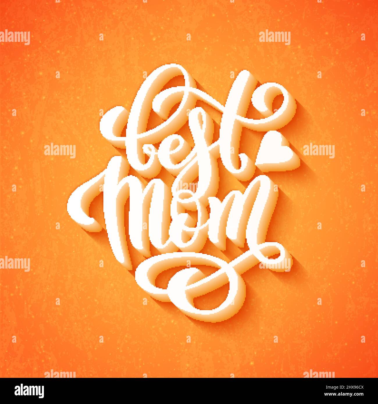 Happy Mothers Day Greeting Card With Hand Drawn Lettering Best Mom