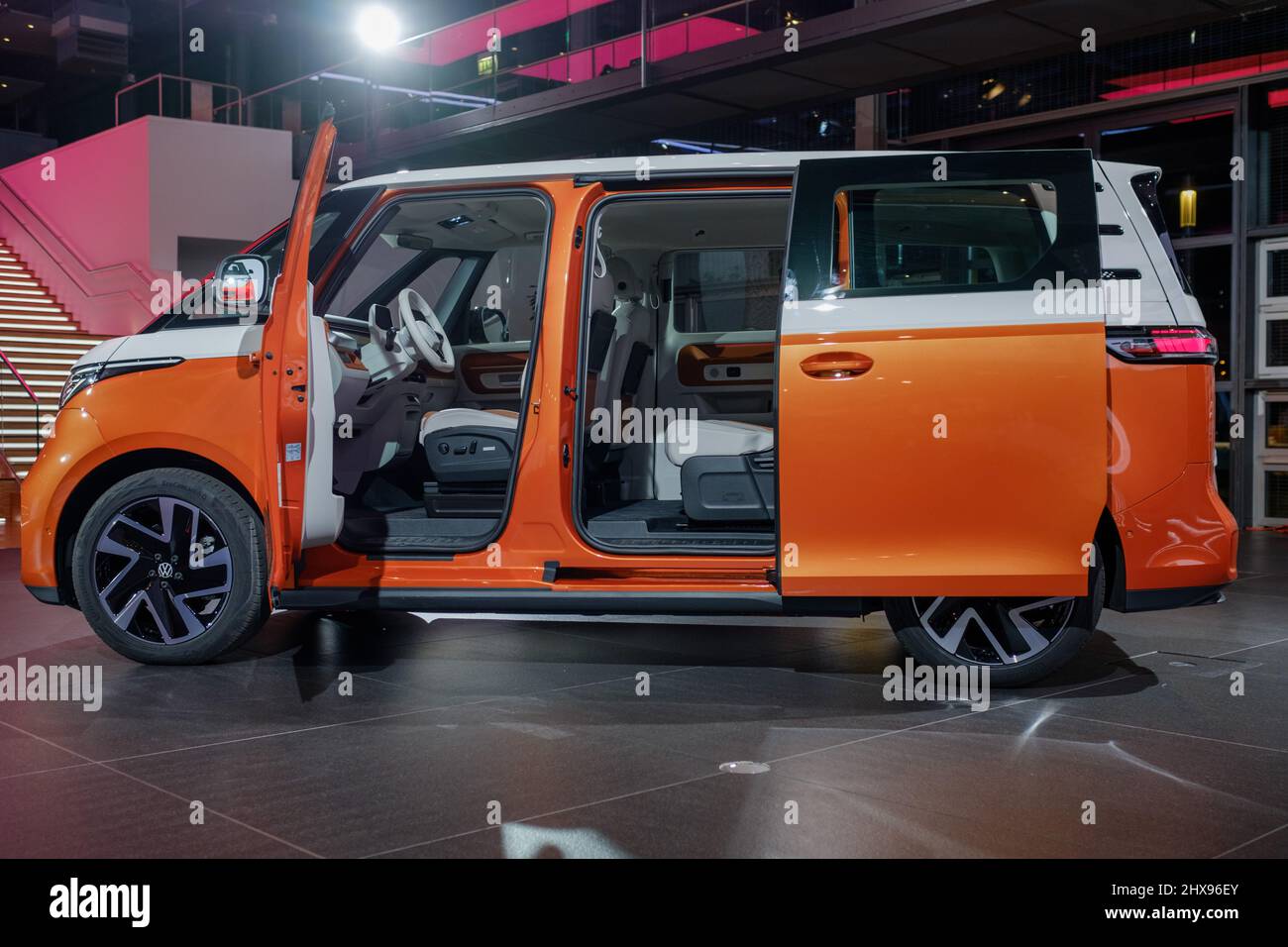 Wolfsburg, Germany. 09th Mar, 2022. An electric Volkswagen ID.Buzz is ...