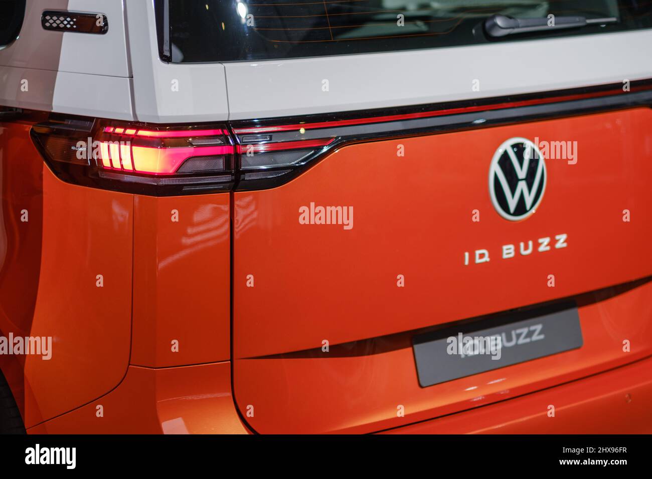 Wolfsburg, Germany. 09th Mar, 2022. An electric Volkswagen ID.Buzz is ...
