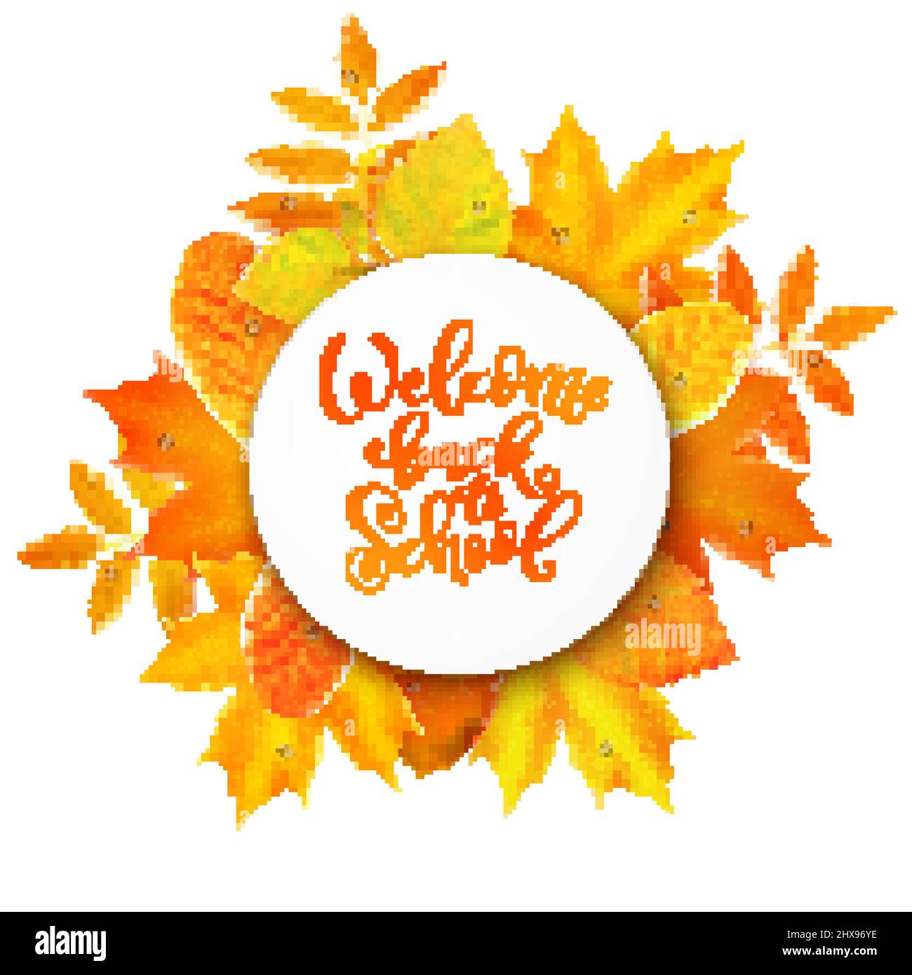 Welcome back to school hand-drawn lettering background decorated with ...