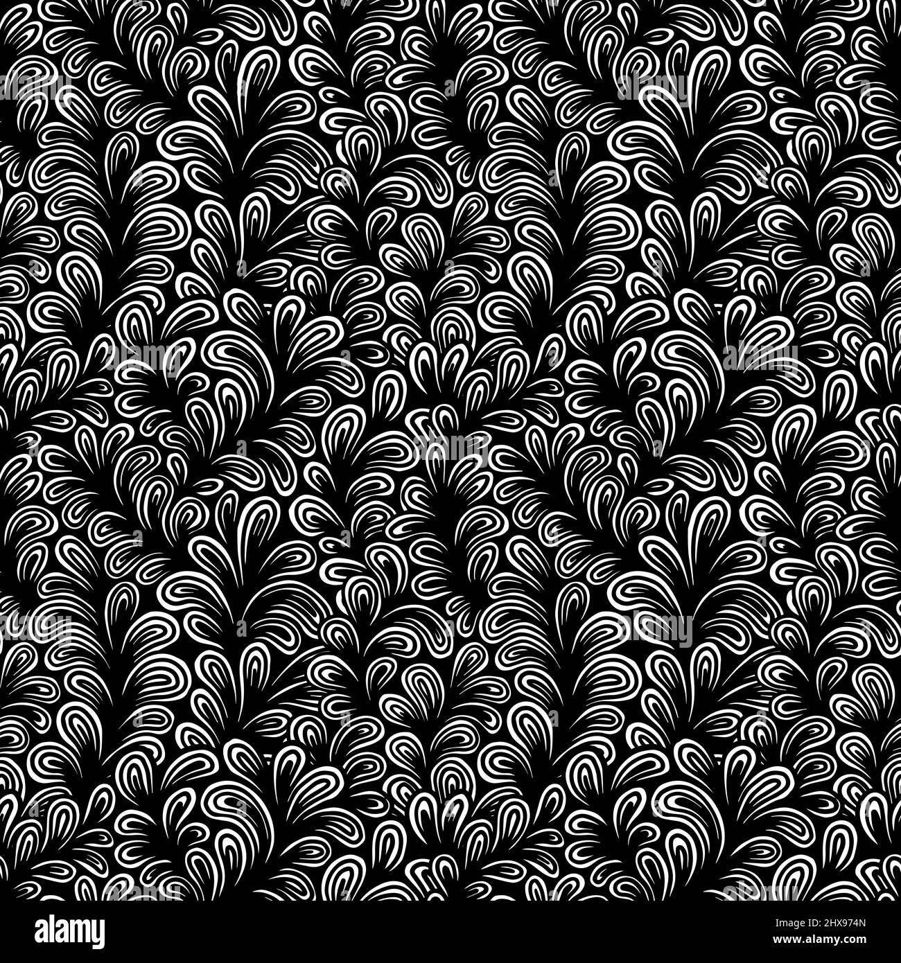 Hand drawn seamless pattern background. Vector illustration. Adult ...