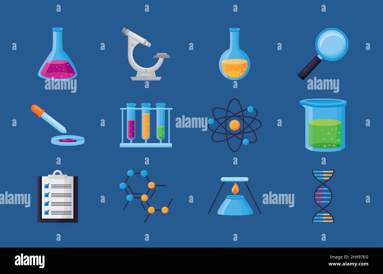 twelve chemistry lab set icons Stock Vector Image & Art - Alamy