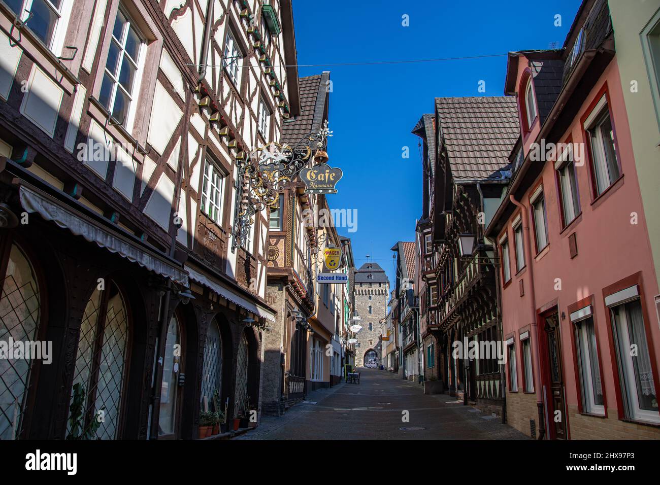Linz am Rhein, Germany 10 March 2022, The historic old town of Linz am ...