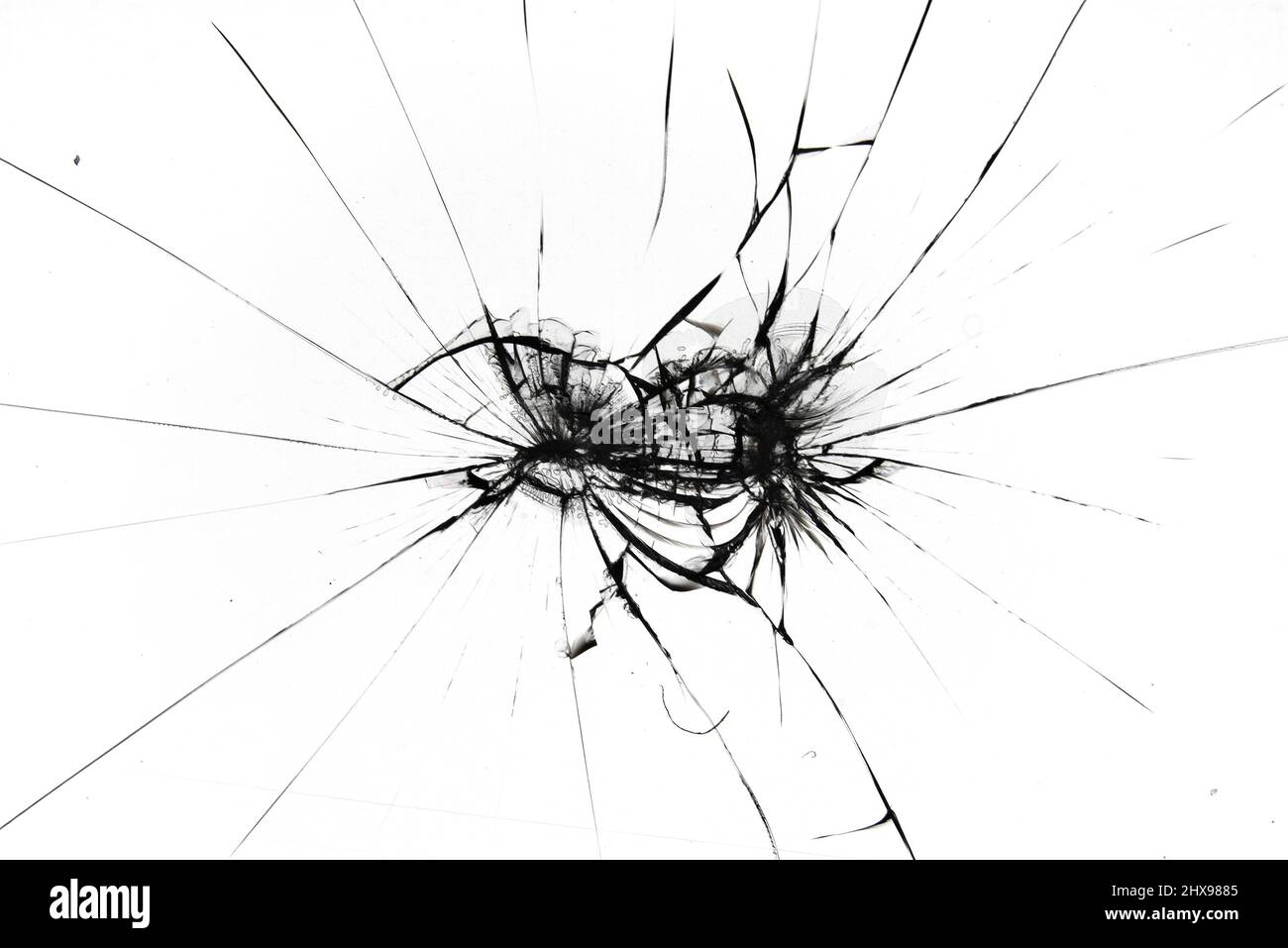 Photographed broken glass with white background Stock Photo - Alamy