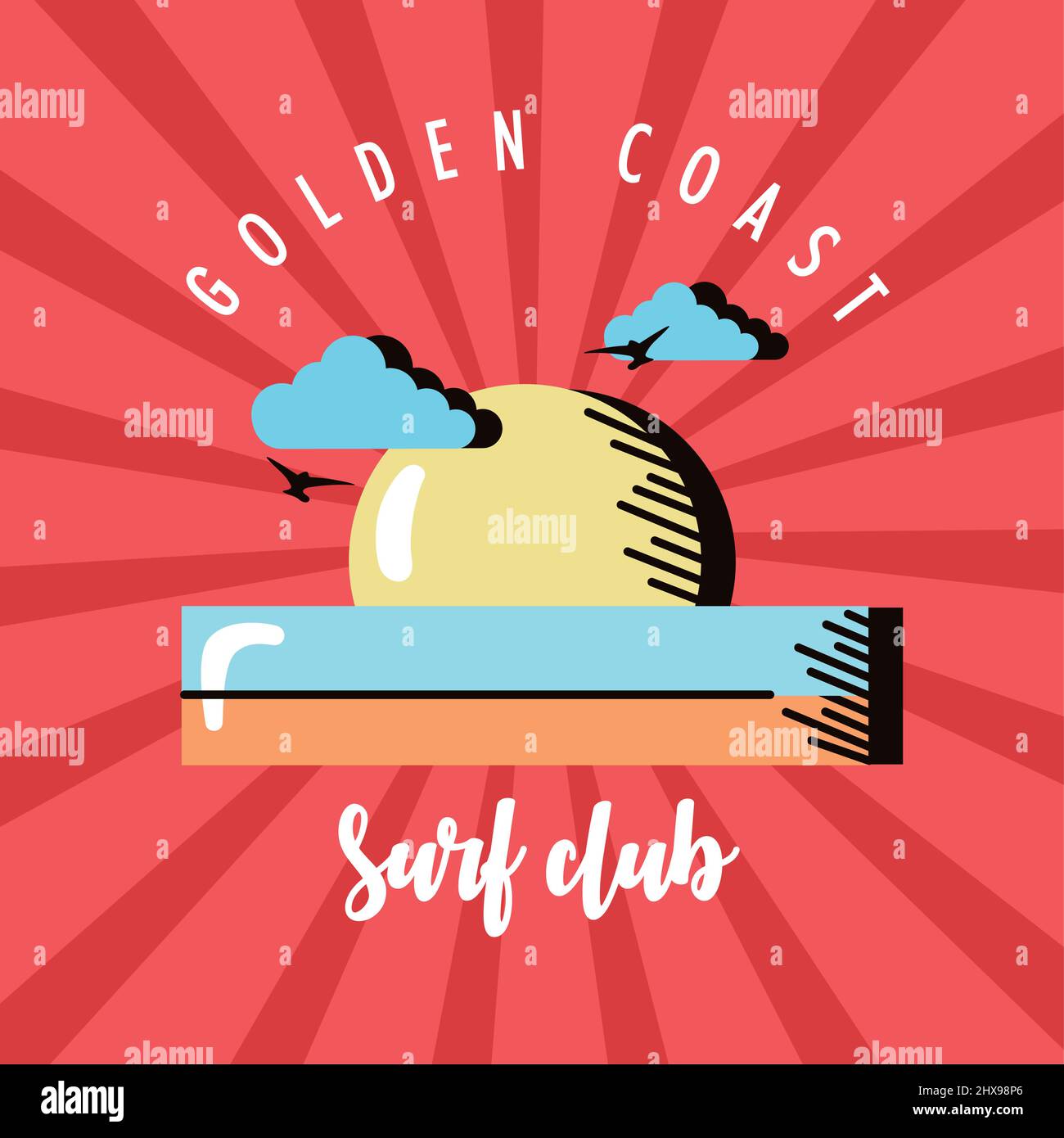Golden surf Stock Vector Images - Alamy