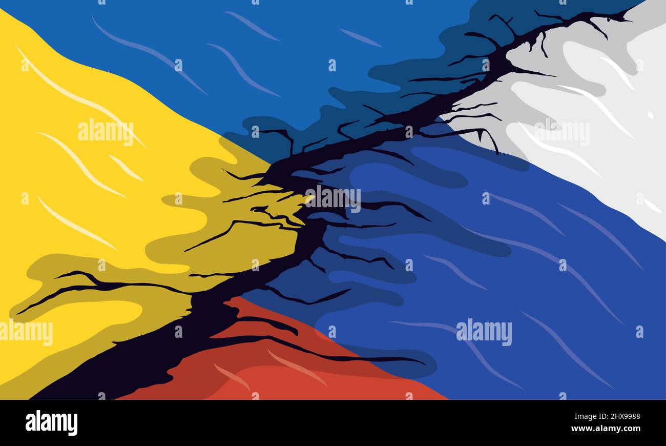 Ukraine and russia flags poster Stock Vector Image & Art - Alamy