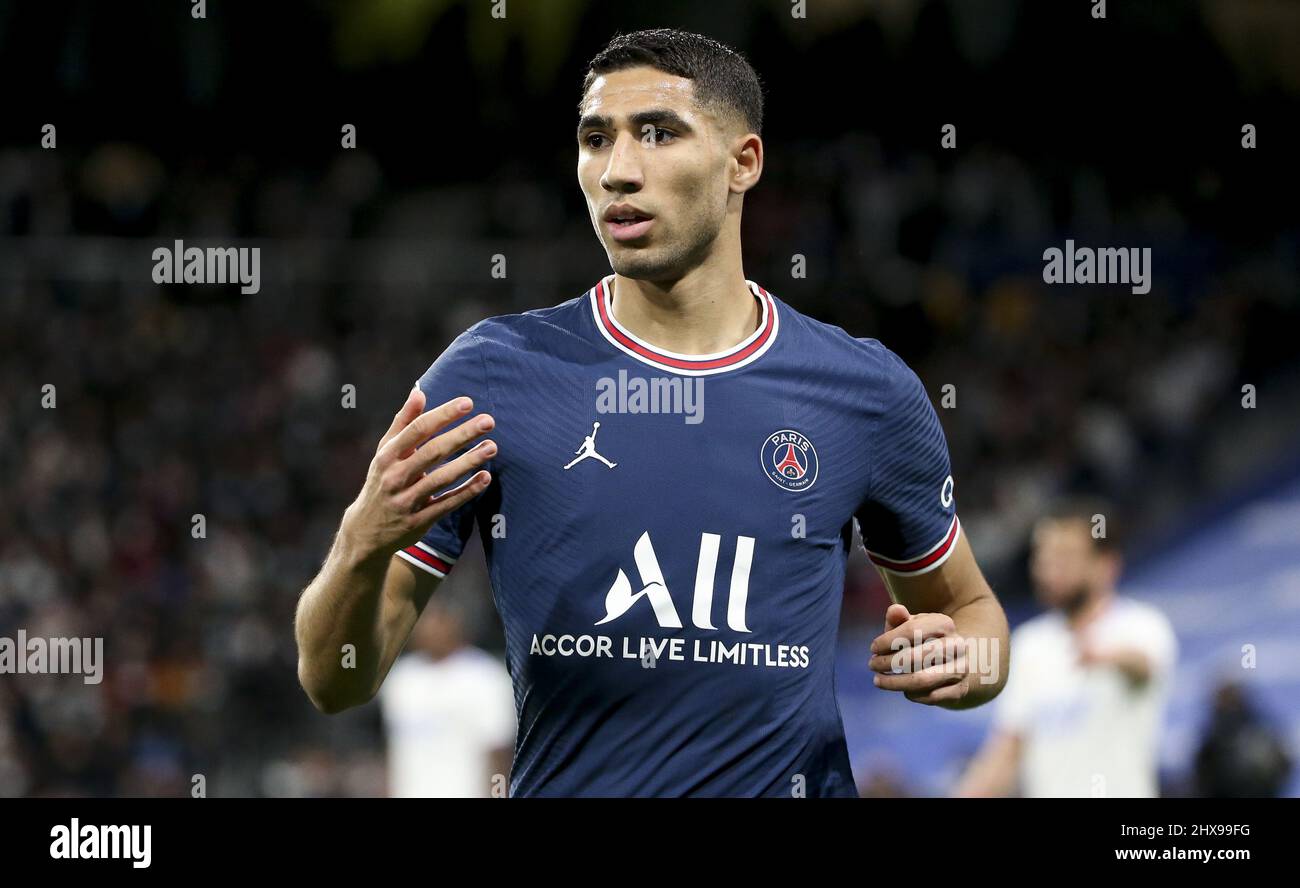 Achraf Hakimi of PSG during the UEFA Champions League, Round of 16, 2nd ...