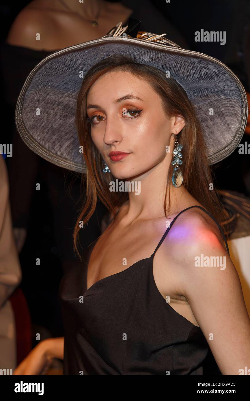 Paris, France. 08th Mar, 2022. Model Mathilde Bernardini Parenti poses ...