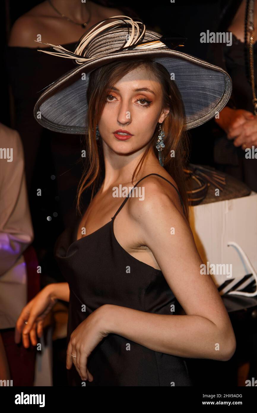 Paris, France. 08th Mar, 2022. Model Mathilde Bernardini Parenti poses ...