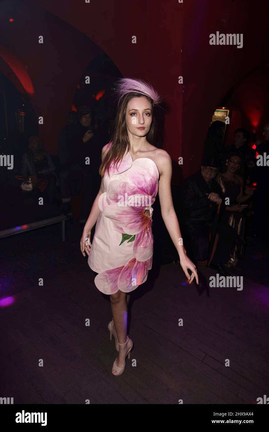 Paris, France. 08th Mar, 2022. Model Mathilde Bernardini Parenti walks ...