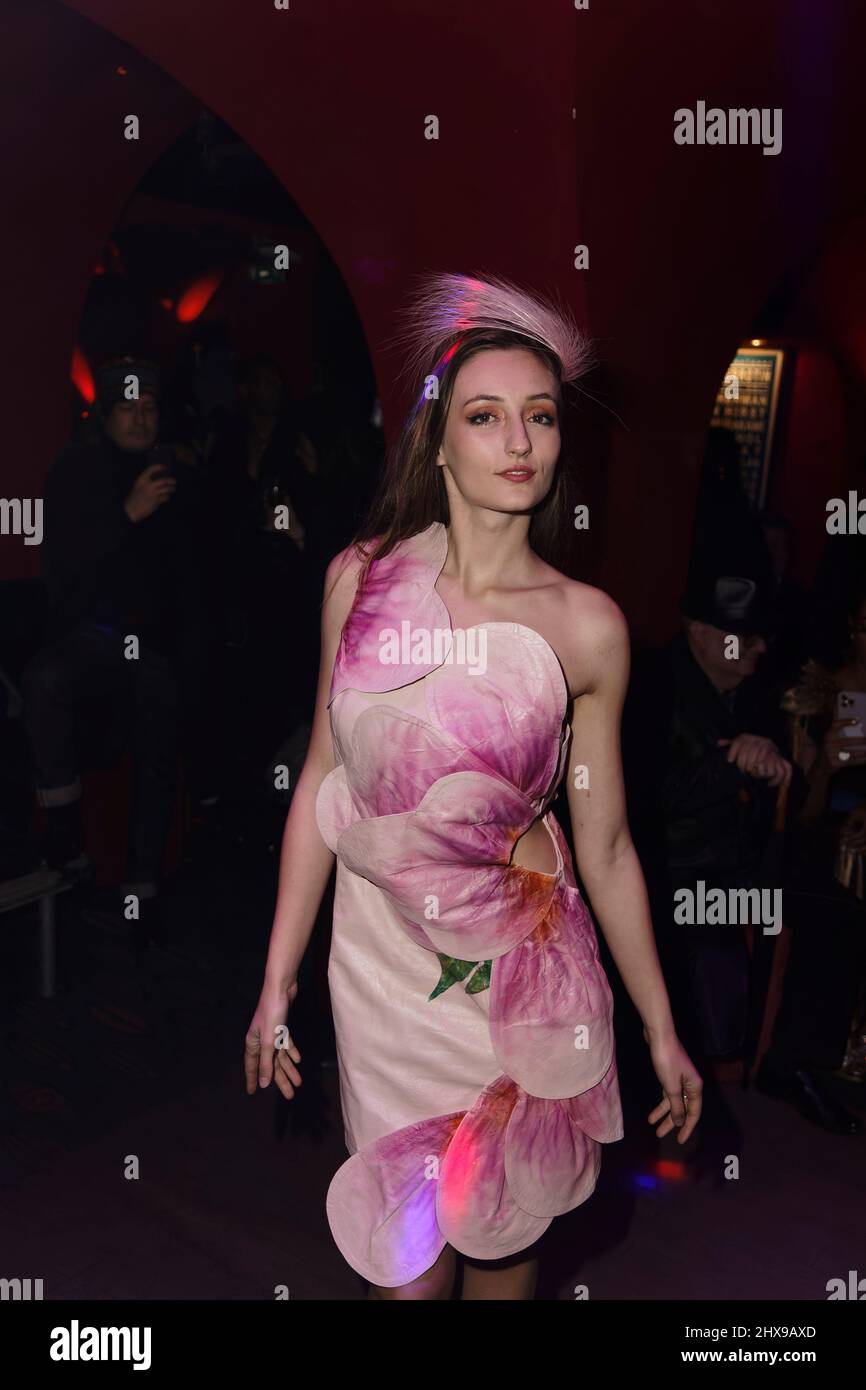 Paris, France. 08th Mar, 2022. Model Mathilde Bernardini Parenti walks ...
